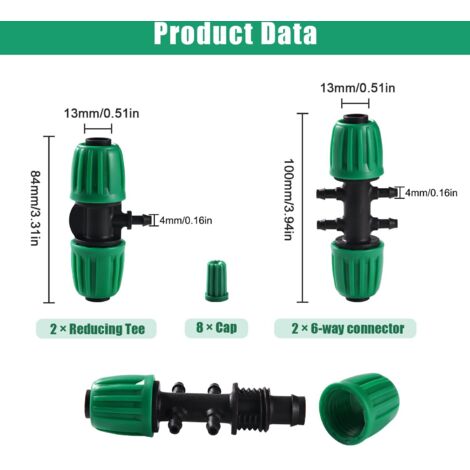 22 Pièces Raccords D'Irrigation pour Tube 13/16mm à 4/7mm, Connecteur ...