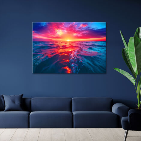 Tableau sur toile Tableau sur toile Coucher de soleil sur la mer 100x70