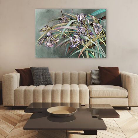 Tableau sur toile Iris fleurs dans le vent 60x40