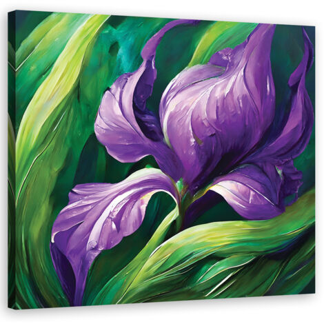 Tableau déco Iris Fleurs peintes 50x50