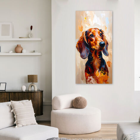 Tableau déco Chien teckel brun Animal 40x80