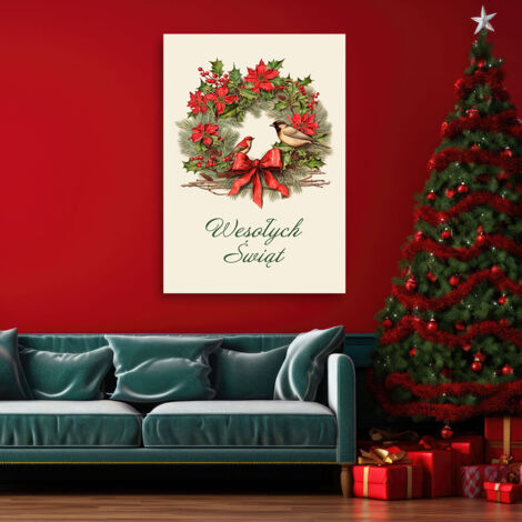 Tableau sur toile Guirlande de Noël Joyeux Noël 40x60