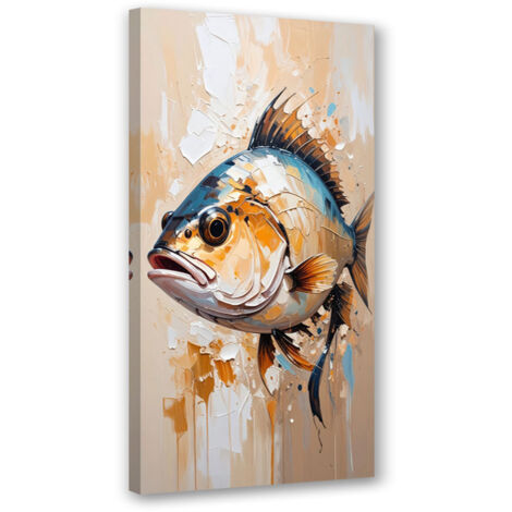 Tableau Moderne Poisson de mer Beige 40x80