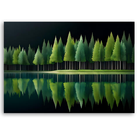 Peinture sur toile Forêt verte Lac Nature 60x40