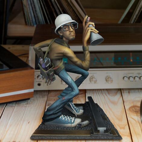 Statuette dj hip hop resine details sculptes main deco studio musique ...