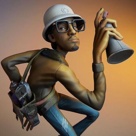 Statuette dj hip hop resine details sculptes main deco studio musique ...