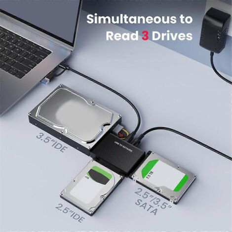 Interface USB 3.0 vers SATA IDE pour cloner disque dur PC portable ...