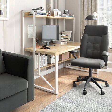 Computertisch helles Eichenholz Laptop-Tisch Gaming-Tisch modern Loft ...
