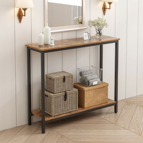 Konsole Tisch Regal mit Ablage Loft Industrial Rustikal Braun Schrank ...