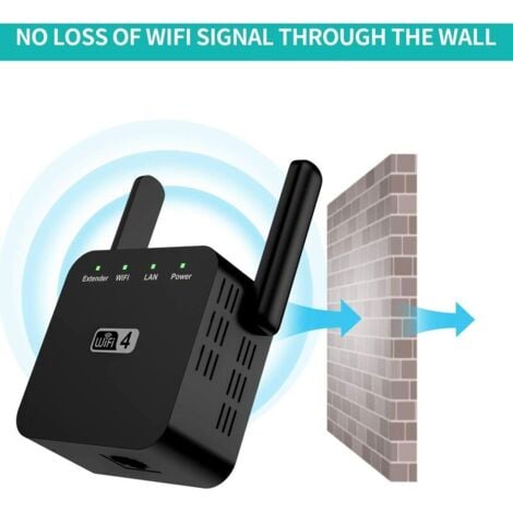 Répéteur WiFi 300 Mbps 2,4 Go, 1 port réseau RJ45 Amplificateur de ...