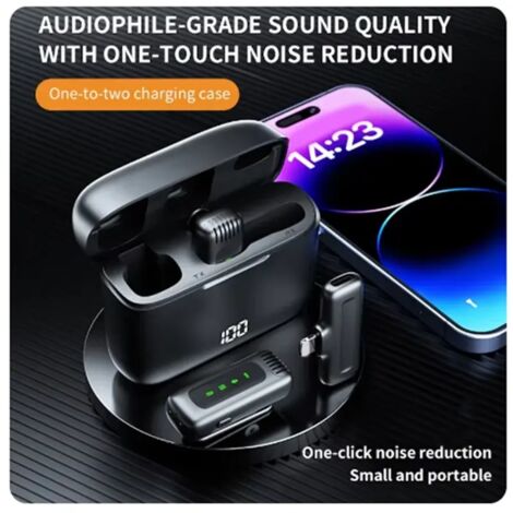 Microphone Lavalier Sans Fil Portable – Réduction de Bruit pour ...