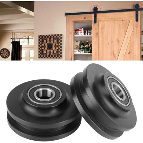 4Pcs Roulettes Coulissantes Roues de porte Grange Placard Armoire ...