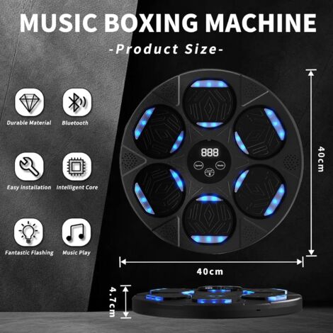 Wall-Mounted Smart Music Boxing Machine with Bluetooth, Punching Pads ...