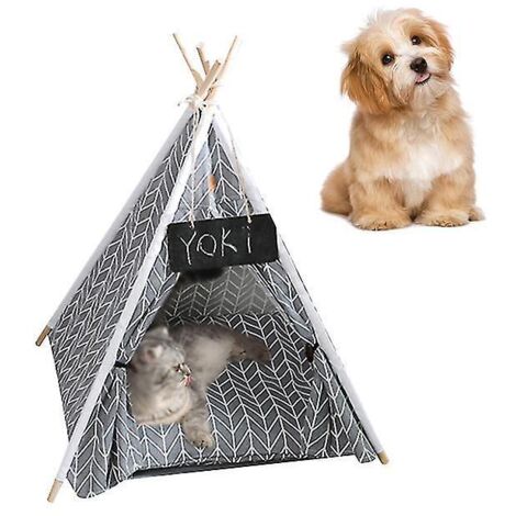 Panier tipi pour animaux de compagnie avec coussin épais pour chiens et ...