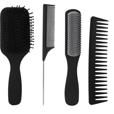 Kit de Coiffure avec Brosse Démêlante, Peigne à Dents Larges et Queue ...