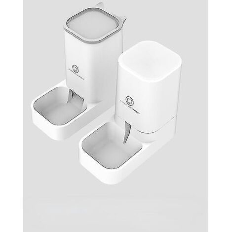 Distributeur croquettes et eau par gravite Blanc sans BPA 2 en 1 ...