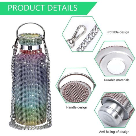 Bouteille isotherme anti-fuite en acier inoxydable strass luxe ...