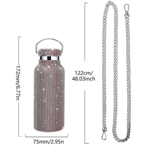 Bouteille isotherme anti-fuite en acier inoxydable strass luxe ...