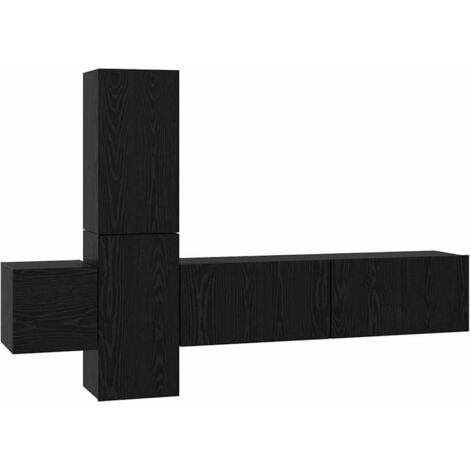 Ensemble meuble TV 5 pcs Chêne noir 181 x 30 x 120 cm, Noir, 3393481