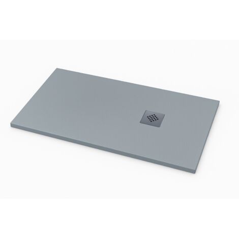 Plato de ducha ardesia extraplano color Gris RAL 7040 80x90cm rejilla Gris