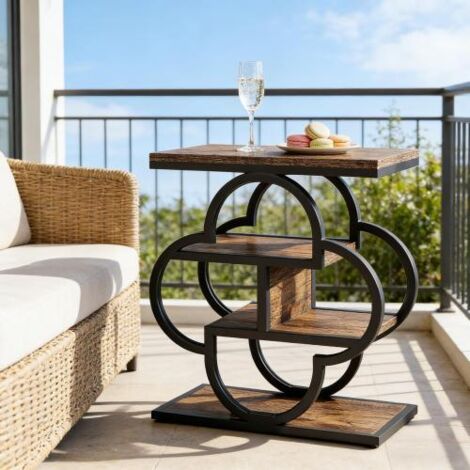 Étagère en bois à 4 niveaux, bout de canapé design unique bois naturel ...