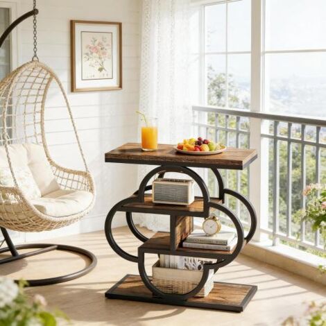 Étagère en bois à 4 niveaux, bout de canapé design unique bois naturel ...