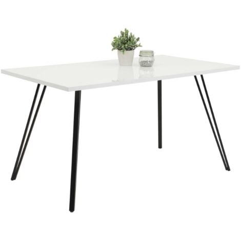 Table de salle à manger Jenna 140x80 cm-blanc brillant