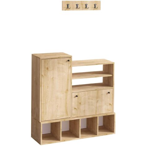 Wess Meuble à chaussures 100 % MÉLAMINE Chêne