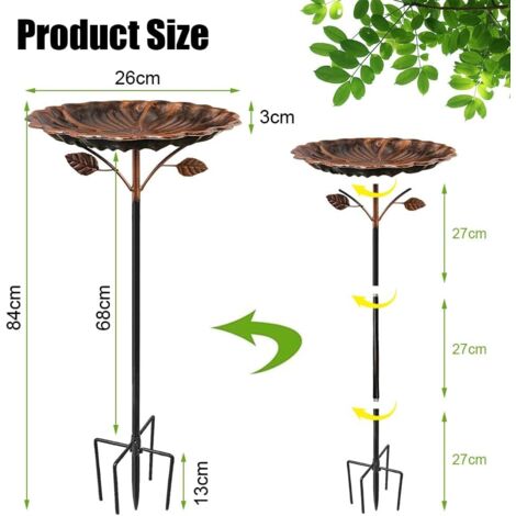 Abreuvoir oiseaux en fer 85cm avec base 5 fourches pour le jardin ...