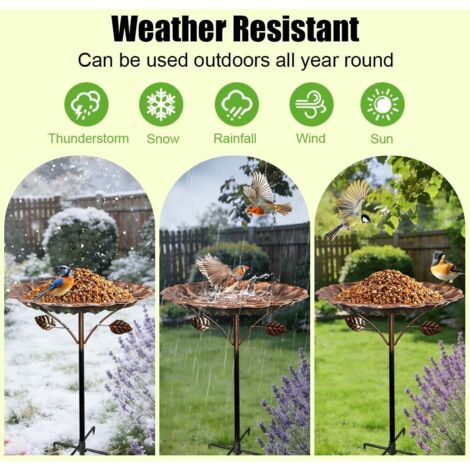 Abreuvoir oiseaux en fer 85cm avec base 5 fourches pour le jardin ...