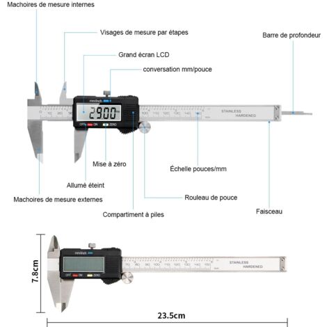 Calibrador Vernier, calibrador Vernier digital de 150 mm, acero ...