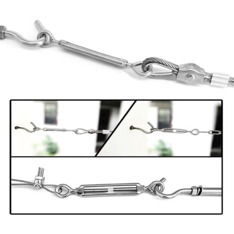Tensor de cable M5 de 6 piezas, tensor de cable de acero inoxidable 304, tensor ajustable, ojo y ...