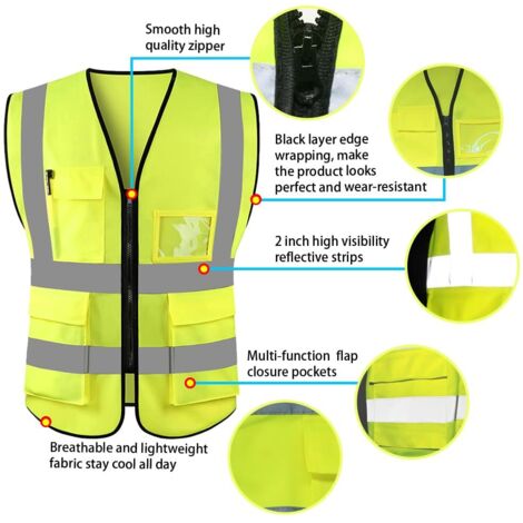 Chaleco reflectante de seguridad, ropa de trabajo de alta visibilidad ...