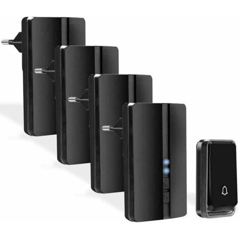 Timbre inalámbrico con cuatro receptores, resistente al agua, 4 niveles ...