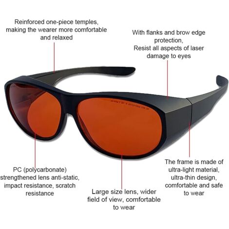Gafas de seguridad láser, gafas de protección láser de 200-540 nm ...