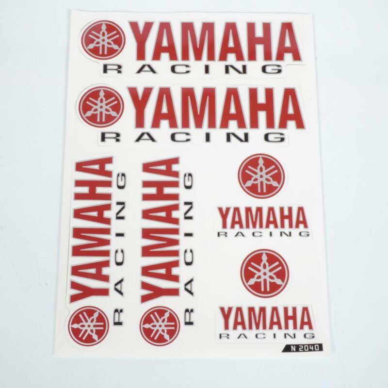 Planche de stickers autocollant déco YAMAHA RACING rouge pour