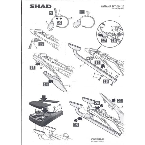 Support top case Shad Yamaha 900 anti-vibration Top Master sécurisé ...