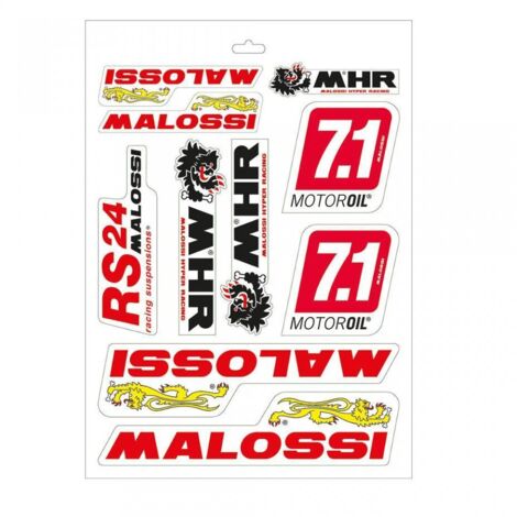Planche autocollant 10 stickers Malossi MHR pour moto scooter