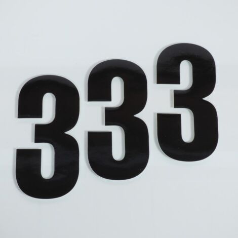Autocollants stickers numéro course chiffre numéro 3 noir