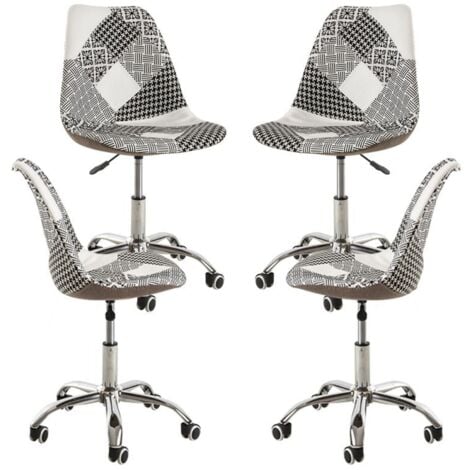 Packs Sillas - Pack 4 Sillas Neo Patchwork - Patchwork blanco y negro