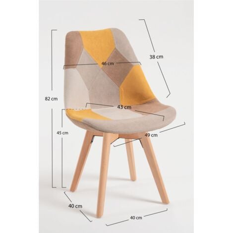 Sillas Comedor - Silla Synk Patchwork - Amarillo