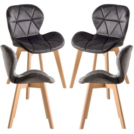 Packs Sillas - Pack 4 Sillas Zie Terciopelo - Gris