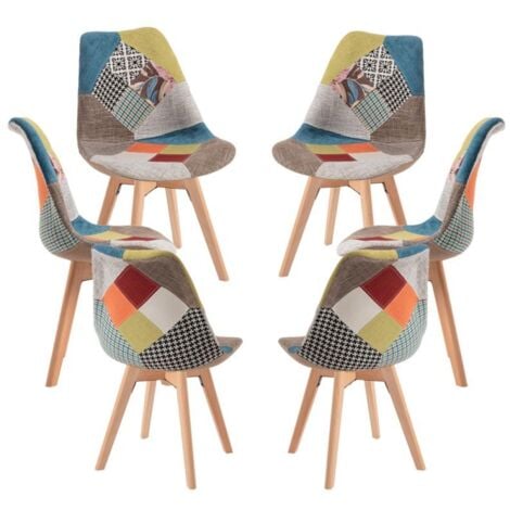 Packs Sillas Comedor - Pack 6 Sillas Synk Patchwork - Patchwork colores