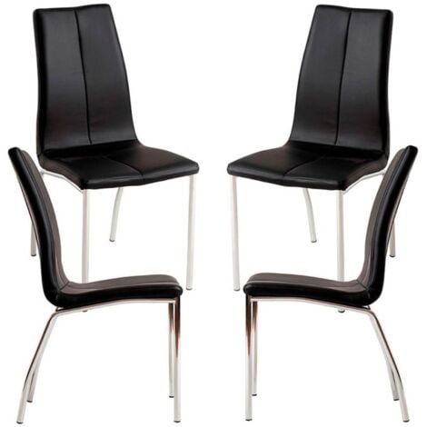 Packs Sillas Comedor - Pack 4 Sillas Humi Polipiel - Negro
