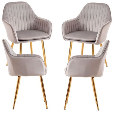 Packs Sillas Comedor - Pack 4 Sillas Chic Golden - Gris claro