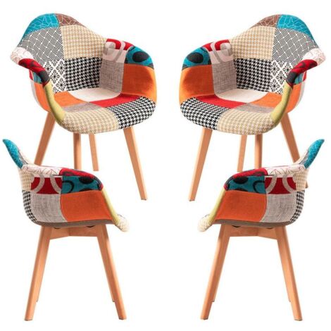 Packs Sillas Comedor - Pack 4 Sillas Belu Patchwork - Patchwork colores