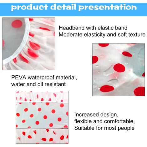 Bonnets de douche élastique douche étanche cap bain cap réutilisable 3 ...