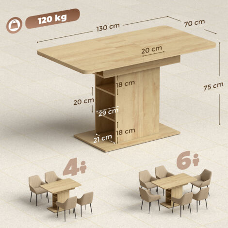 Table à manger extensible avec étagères pour optimiser votre cuisine ...