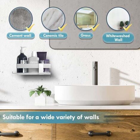 Douche, support de douche sans perçage, douche avec crochet en acier ...