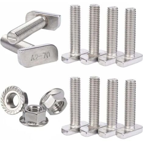 Vis à Tête de Marteau M8 x 20 Boulons de Rail en t en Acier Inoxydable ...